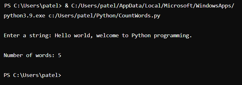 Python Program To Count The Number Of Words In A String Coding Connect 1467